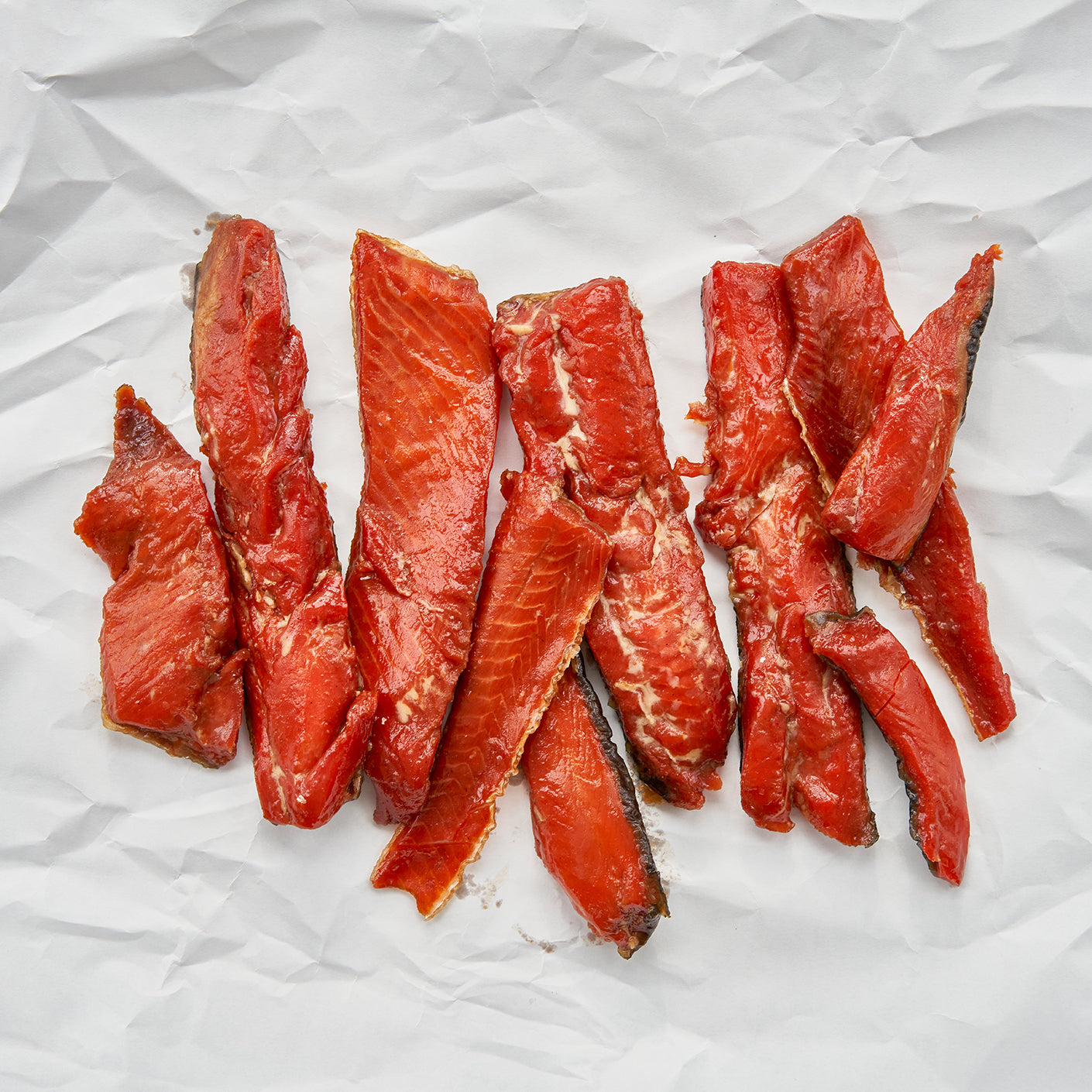 Smoked Sockeye Salmon Candy Strips | Alaskan King Crab Co.